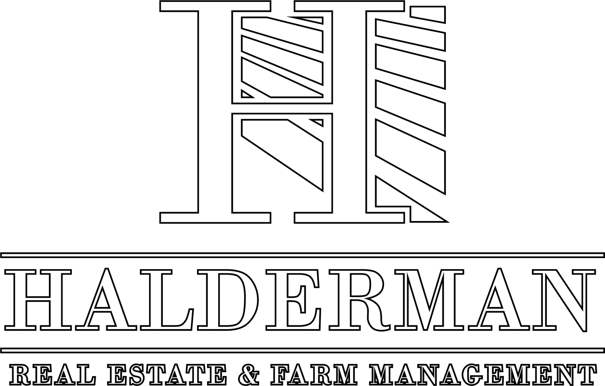 Halderman Logo - Vertical - White - Reverse - WITH BLACK OUTLINE ...